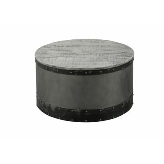 Massivmoebel24 Couchtisch Mango 78x78x43 grau lackiert heavy industry 163