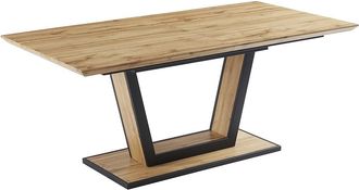 Vente-Unique Esstisch ausziehbar - 6 bis 10 Personen - MDF & Metall - Holzfarben & Schwarz - VITENO