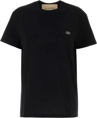 Valentino Garavani Femme, Tops, Noir, Taille: 40 FR T-shirt en coton