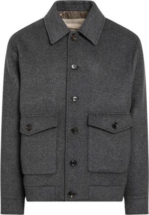 Valentino Garavani Homme, Vestes, Gris, Taille: 2XL Caban