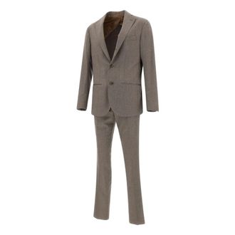 Barba Costume deux pi&egrave;ces &agrave; chevrons - Homme - Costumes - Beige - Taille: M