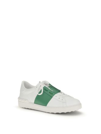 Valentino Garavani Mens Open Sneakers Bianco-Green Briar-Bianco Bianco/green Briar/bianco