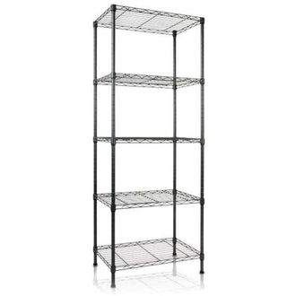 Mammut Metallregal Rocky Pulverbeschichtet schwarz 5 B&ouml;den 55 x 35 x 140 cm