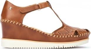 Pikolinos Sandales &agrave; Semelles compens&eacute;es en Cuir AGUADULCE pour Femme Color Brandy