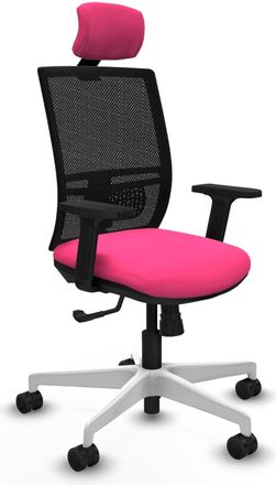 Piqueras y Crespo B&uuml;rostuhl in Rosa, 2D-Armlehnen, h&ouml;henverstellbare Lendenwirbelst&uuml;tze und h&ouml;henverstellbares Kopfteil, ausgestattet mit 4 Positionen, Schwarz/Rosa