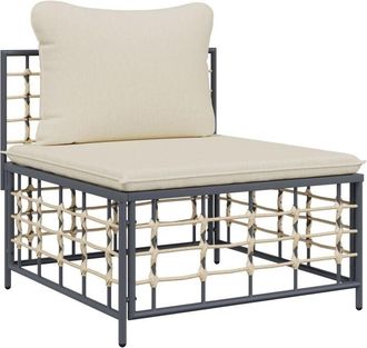 vidaXL Canap&eacute; central de jardin avec coussin beige r&eacute;sine tress&eacute;e Vidaxl
