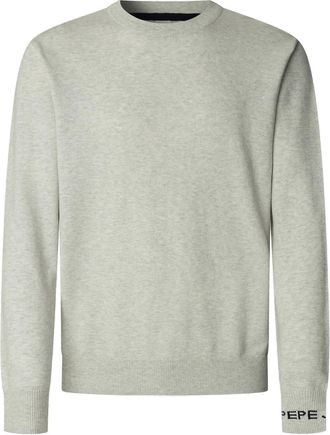Pepe Jeans London Herren Andre Crew Neck Knitwear, Grau (Light Grey Marl), L, Grau (Hellgrau meliert), L