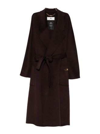 Elisabetta Franchi Langer Mantel - Braun