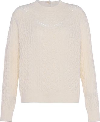 Faina Pullover Damen Wollwei&szlig;