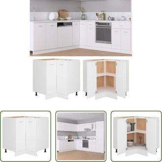 vidaXL K&uuml;chenm&ouml;bel - Eckunterschrank Lyon Wei&szlig; 75,5x75,5x81,5 cm Holzwerkstoff