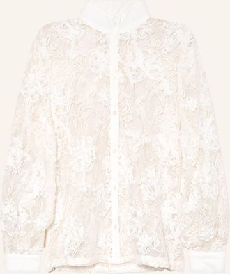 Milano Milano Italy Spitzenbluse Mit Pailletten weiss