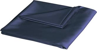 Sleepdown Bettlaken aus 100% Baumwollsatin, weich und kuschelig, Fadenzahl 300, Luxus-Bettwäsche, Bettwäsche, Marineblau, für Einzelbett (180 x 240 cm)