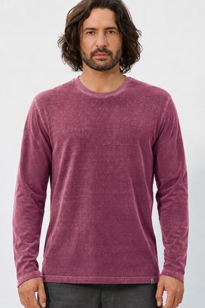 Hempage Hempage Herren vegan Langarmshirt Used Look Weinrot