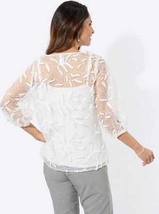 Witt Klassische Bluse Spitzen-Bluse 3/4-Arm