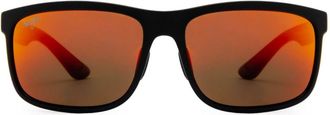 Maui Jim Huelo Sonnenbrille mit eckigem Gestell - Schwarz