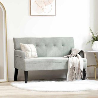 vidaXL Chesterfield Bank Hellgrau 112 x 65,5 x 75 cm Samt vidaXL