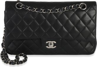 Chanel Black Quilted Lambskin Medium Classic Double Flap Bag