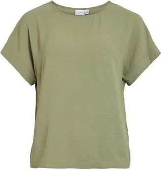 Vila Vila Vijosa S/S Top - Noos, Vert Olive, 36 Femmes