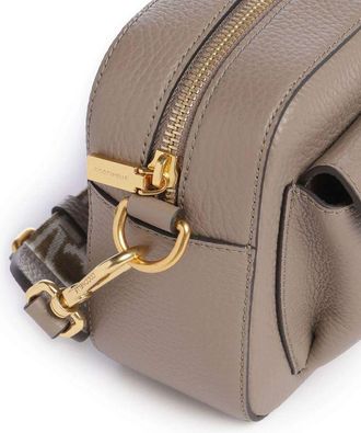 Coccinelle Womens Crossbody Bag Warm Taupe Grained Leather-Ribbon - Crossbody-Bags Leather/ribbon