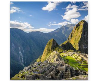 Paul Sinus Art Leinwandbilder | Bilder Leinwand 60x60cm Ruinenstadt Machu Picchu - Peru