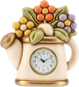Thun Gie&szlig;kanne mit Uhr und Blumen