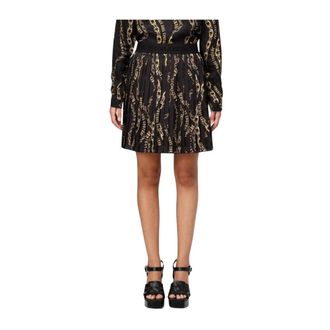 Versace Jeans Couture Chain Print Plissee-Minirock - - Skirts - Damen - Schwarzk - 2XS