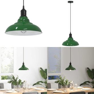vidaXL vidaXL Pendelleuchte H&ouml;henverstellbar E27 Gr&uuml;n Gl&auml;nzend &Oslash; 31 cm Metall