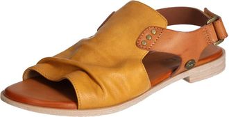 Mustang Jeans Damen Sandale Hochfront Nieten Faltendetail Slouchy Optik 1388-808, Größe:39 EU, Farbe:Gelb