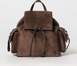 Brunello Cucinelli Kleiner Wildleder-Rucksack von mit Kordelzug und Monili-Verzierung