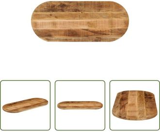 vidaXL Mangoholz - Tischplatte 90x40x2,5 cm Oval Raues Massives Mangoholz