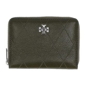 Tory Burch Kleine Charlie Geldb&ouml;rse mit Rei&szlig;verschluss und Steppung - - Accessories - Damen - Gr&uuml;n - ONE SIZE
