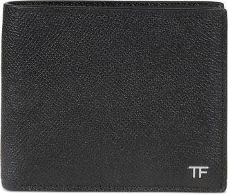 Tom Ford Homme, Accessoires, Noir, Taille: ONE Size Small Grain Leather Bifold Wallet