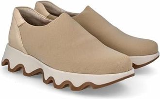 Lince Lince Baskets &agrave; plateforme confortable | Semelle en caoutchouc | Semelle int&eacute;rieure en gel amovible | I50152 | Fabriqu&eacute;es en Espagne, Lycra Mipe Beige