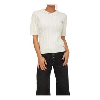 Fracomina Maglia V-neck Knit - - Knitwear - Damen - Wei&szlig; - S