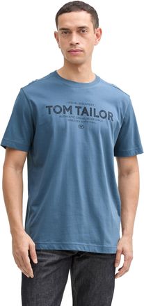 Tom Tailor T-Shirt mit Herz-Print, Sky Captain Blue, L