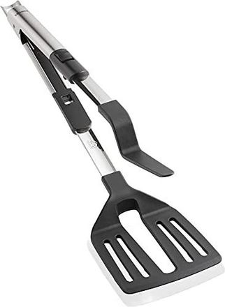 Leifheit Zangenwender 2in1, Küchenzange und Pfannenwender in einem, mit hitzebeständigen Nylon zum Kochen ohne Kratzer, Bratenwender 36 cm aus hochwertigem Ede