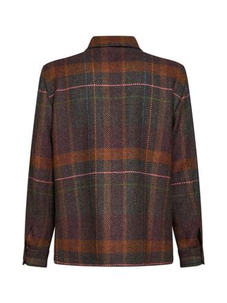 Etro Mens Overshirt Madras Multicolour Check Wool Shirt