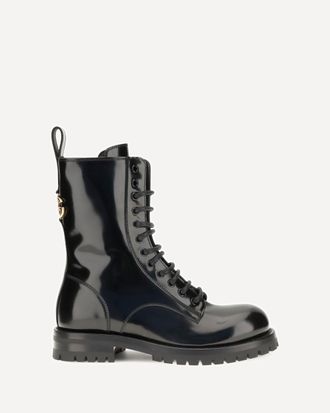 Dolce & Gabbana Leather Lace-Up Booties Female 37.5