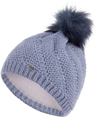 Faera Winterm&uuml;tze M&uuml;tze Damen warm gef&uuml;ttert Kunstfell Bommelm&uuml;tze Fleecefutter Winter Herbst Strickm&uuml;tze Beanie M&auml;dchen 64, Farbe:Hellblau