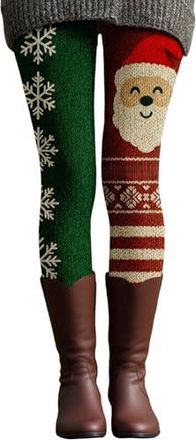 Generic Leggings Noel Femme Humour Imprim&eacute; Motif De No&euml;l Collants dhiver Taille Haute &Eacute;lastique Slim Pantalon De Yoga pour Fitness Entra&icirc;nement Doux Cosplay L