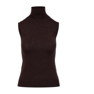 Sportmax Vertigo &Auml;rmelloser Rollkragenpullover - - Knitwear - Damen - Braun - XS