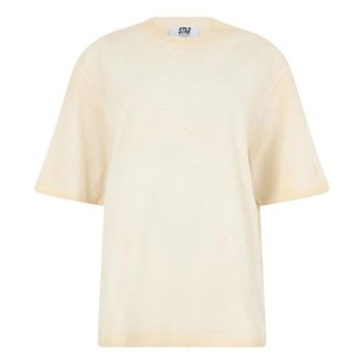 Golden Goose Baumwoll-Jersey-T-Shirt mit gesticktem Logo - - Tops - Damen - Beige - XS
