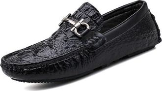 Generic Mocassins de conduite pour homme en cuir d&eacute;contract&eacute; &agrave; enfiler respirant et confortable pour homme, Noir, 38 2/3 EU