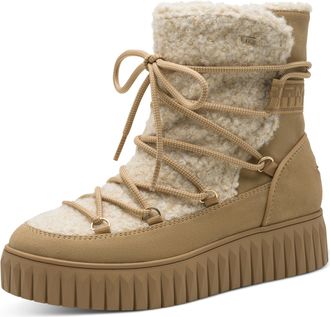 Marco Tozzi Marco Tozzi Damen Stiefeletten zum Schnüren mit Wechselfußbett Wasserabweisend, Beige (Nougat Comb), 39 EU