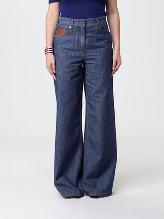 Fendi Jean wide leg taille mi-haute en denim de coton
