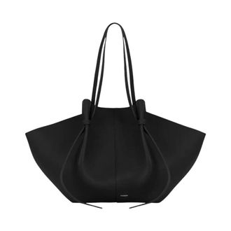 Yuzefi Schwarze Pebble Grain Lederhandtasche - - Bags - Damen - Schwarzk - ONE SIZE