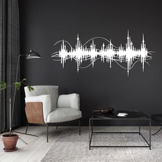 Generic Metall-Wandkunst, geometrische Linienkunst, Dekoration, Wohndekoration, Moderne Luxusdekoration, Schlafzimmer (Wei&szlig;, 59x27|150x67 cm)