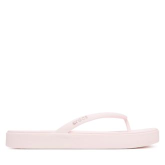 Crocs Zehentrenner Crocs Miami Square Flatform Flip 214161 Hellrosa