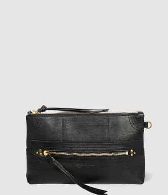 Jerome Dreyfuss Pochette Lucky Clutch Noir Brass