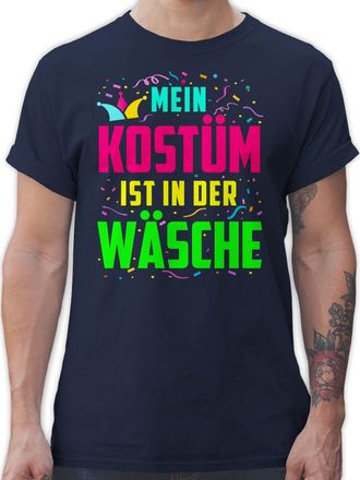 Shirtracer T-Shirt Herren - Karneval & Fasching - Mein Kost&uuml;m ist in der W&auml;sche I Fastnacht I Fasnacht I Fasnet - 4XL - Navy Blau - faschingsshirt Faschings bunt